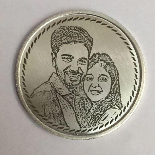Buy Personalised Silver Photo Coin Online at Best Prices - Giftcart.com