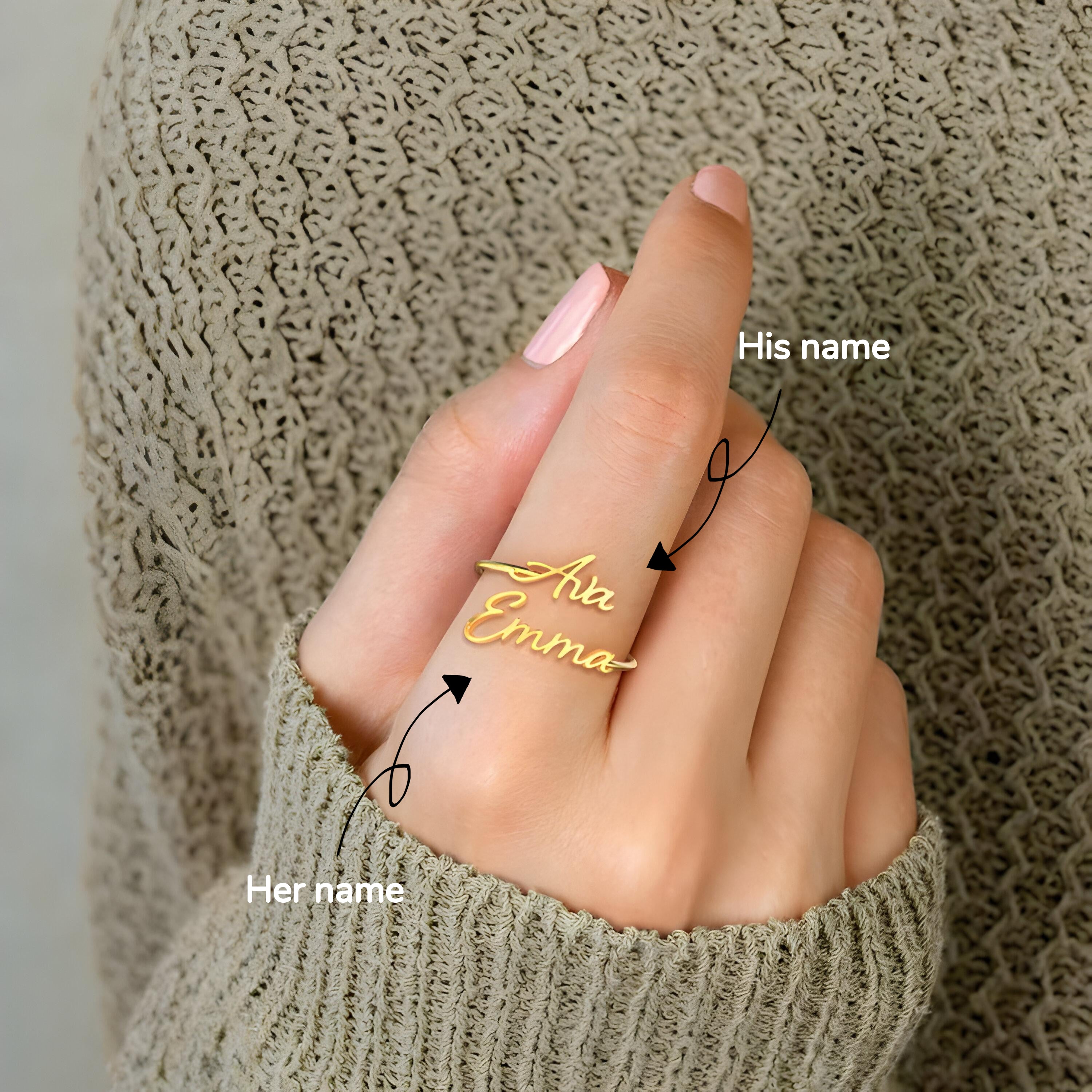 Personalised Couple Name Ring