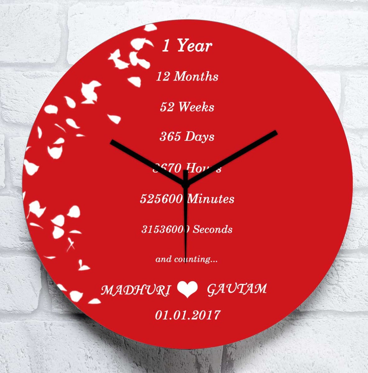 Buy Personalised Time Spent Together Clock- MDF Round online at best ...