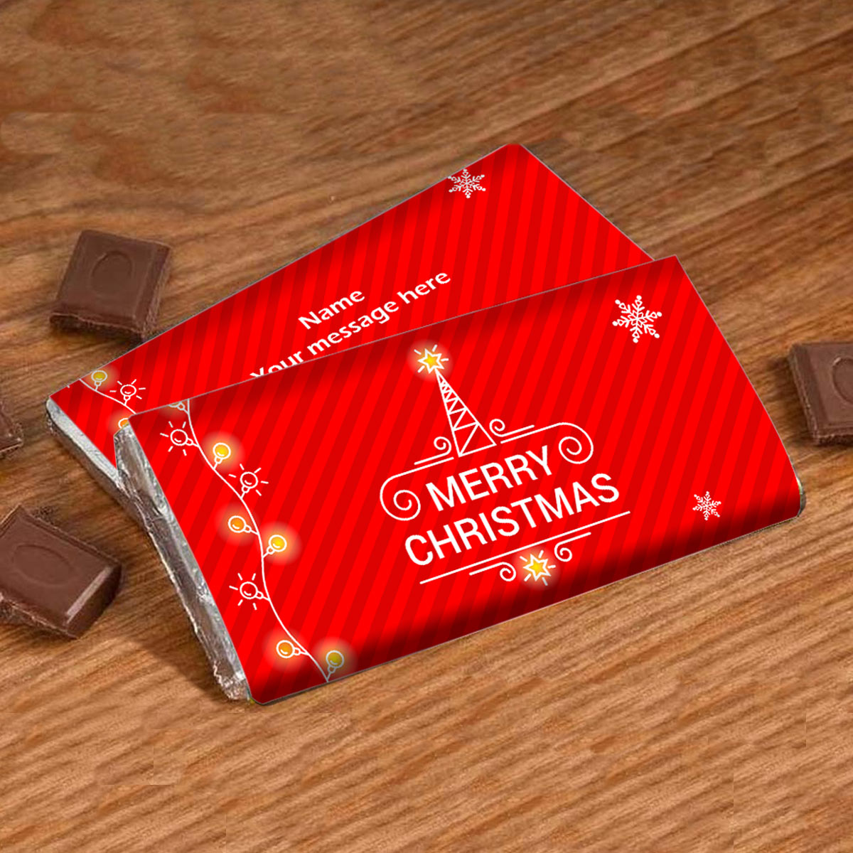 Buy Personalised Chocolate Bar Red Christmas online at best discounts ...