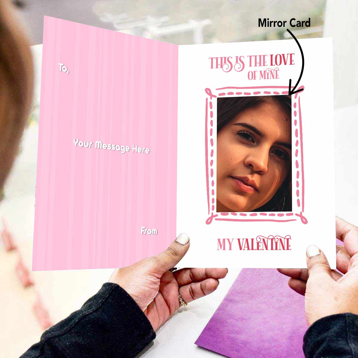 Buy Personalised My Love Valentines Pink Mirror Card Online at Best ...