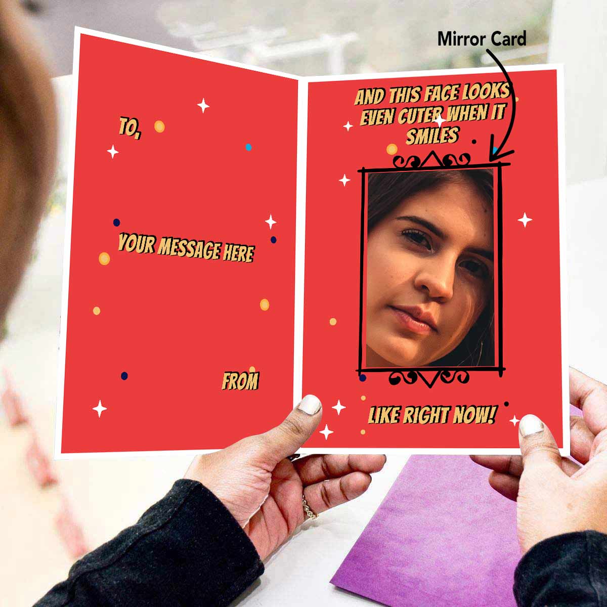 Buy Personalised Cute Face Inside Mirror Card Online at Best Prices ...
