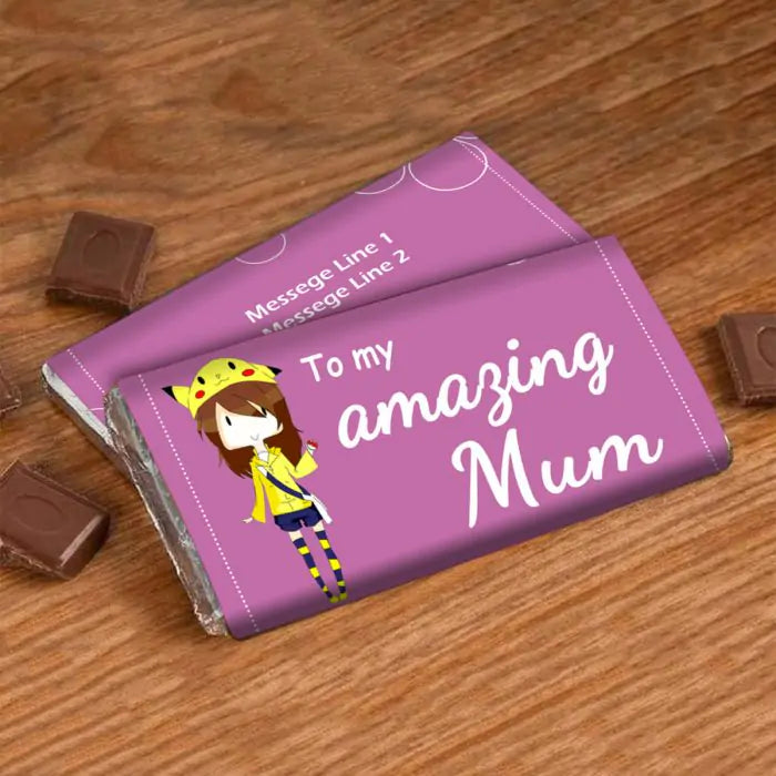 Buy Customized Amazing Mum Choco Bar Gift For Mom Online - Giftcart