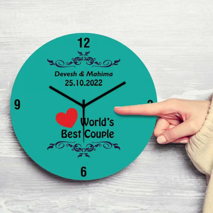Buy Personalised Wedding Gift Clock- MDF Round online at best discounts.