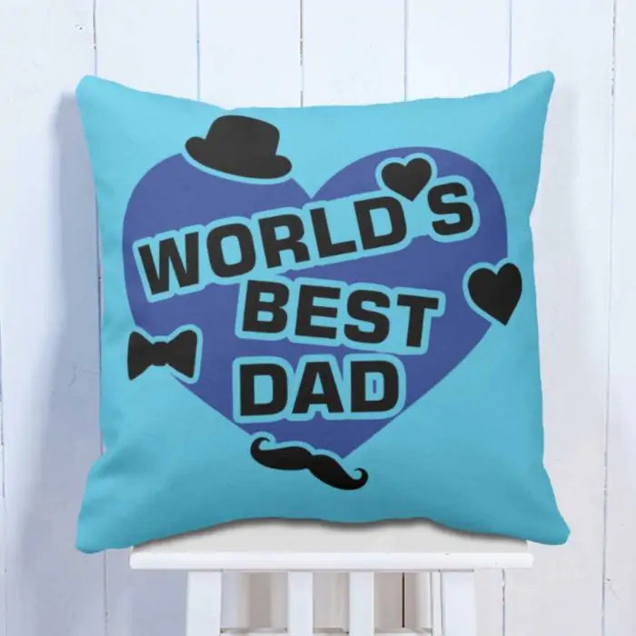 Buy World's Best Dad Heart Cushion Gift Father's Day Online - Giftcart