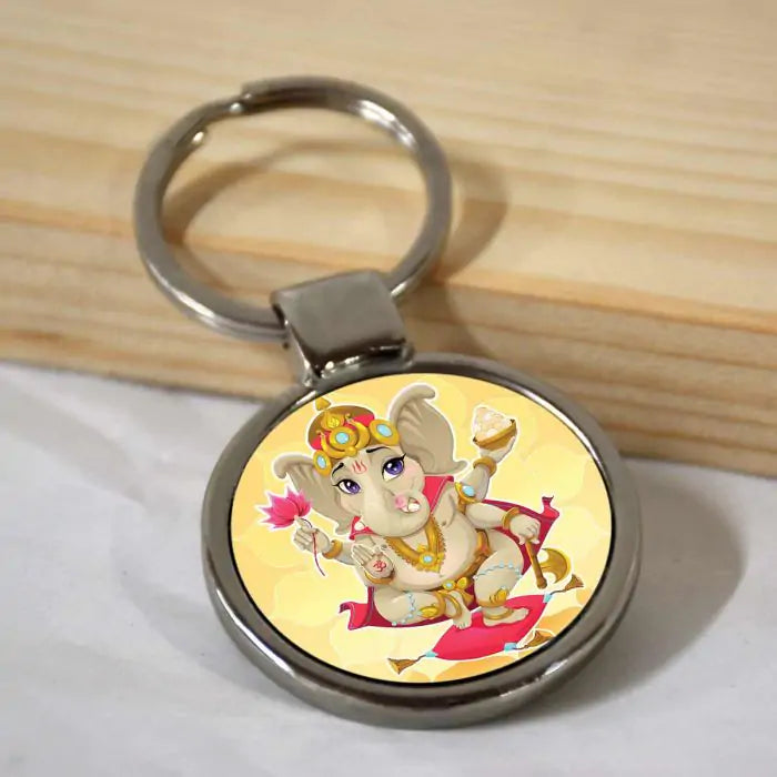Order Dancing Bala Ganesha Round Metal Keychain online at lowest prices ...