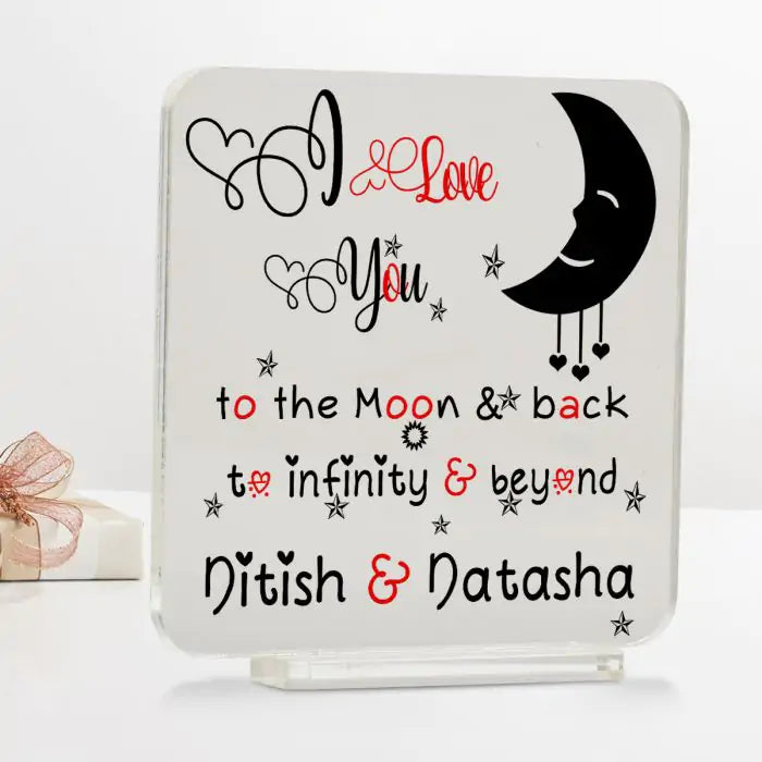 Buy Personalised Love You Acrylic Plaque for Couple Online at Best ...